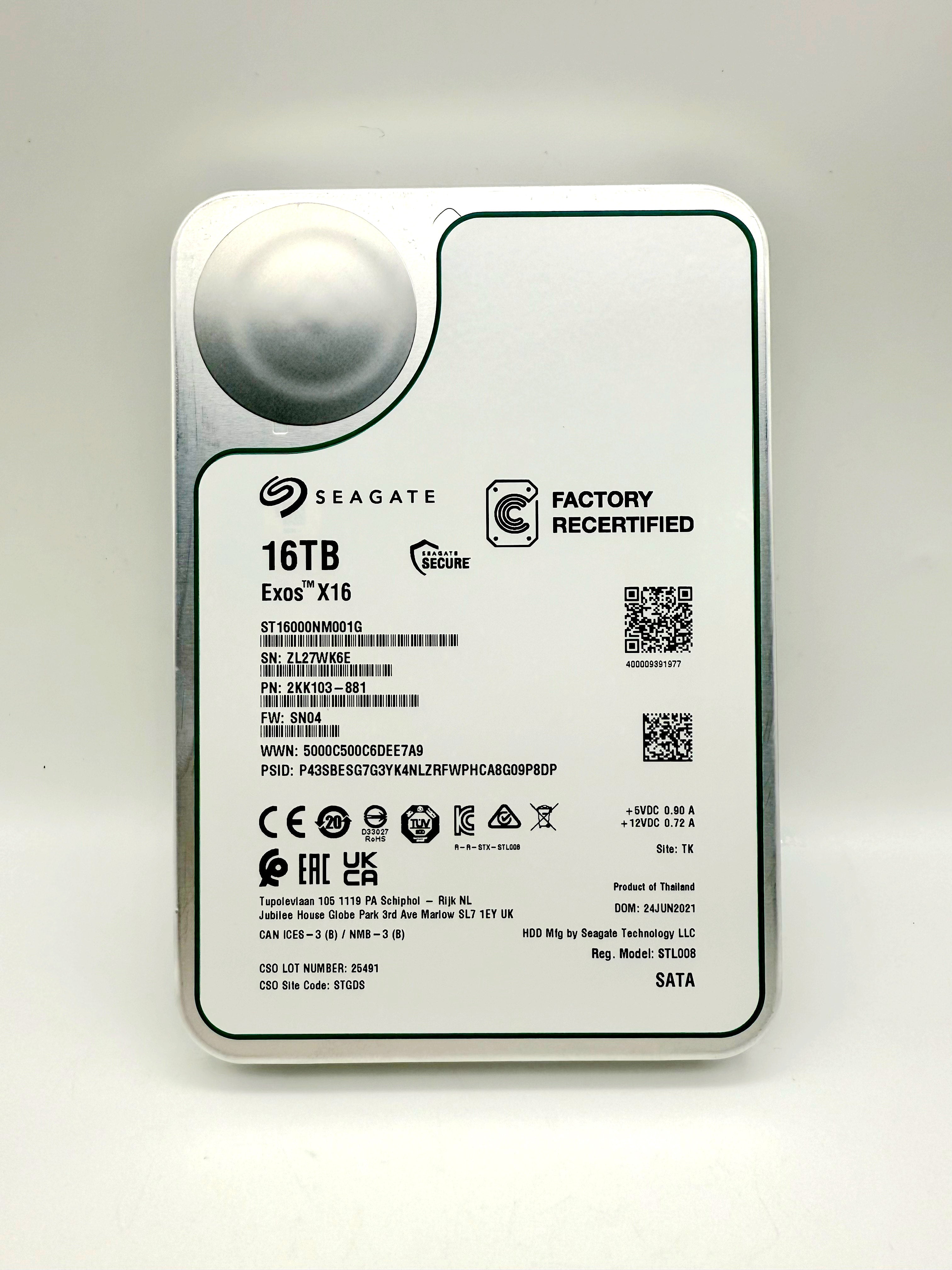 Seagate Exos 16TB ST16000NM001G 3.5 X16 256M Enterprise Internal SATA ...