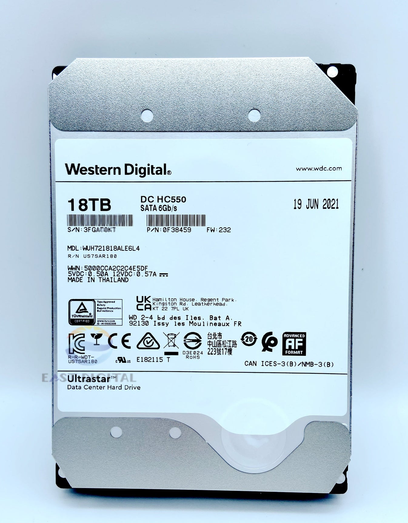 WD Ultrastar 18TB WUH721818ALE6L4 SATA DC HC550 3.5" Enterprise Hard ...