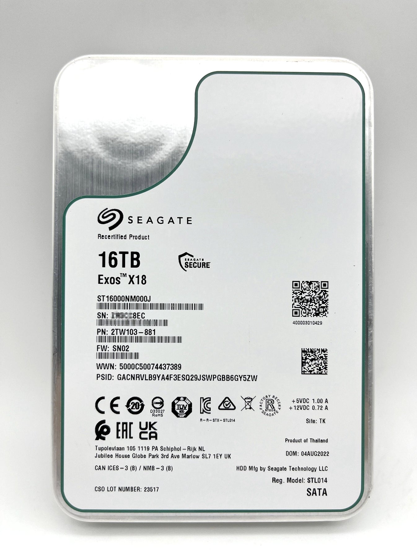 Seagate Exos 16TB ST16000NM000J 3.5 X18 256M Enterprise Internal SATA ...